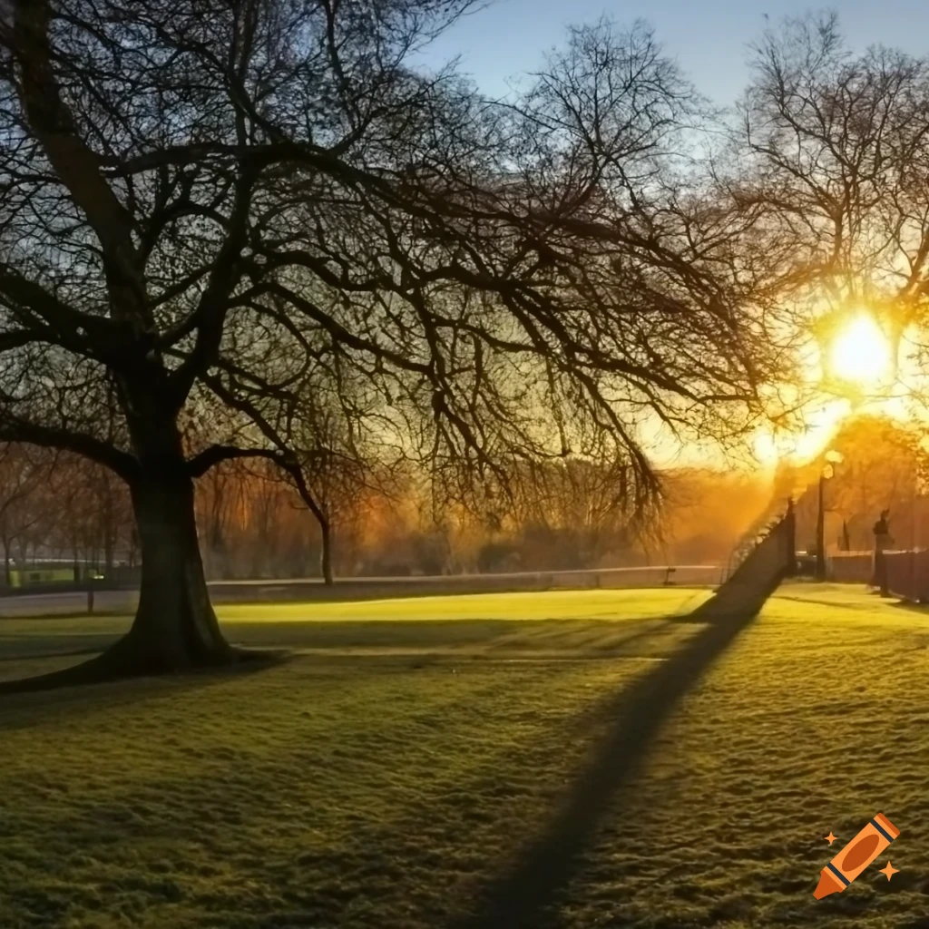 Sunset view of knighton park in leicester, england on Craiyon