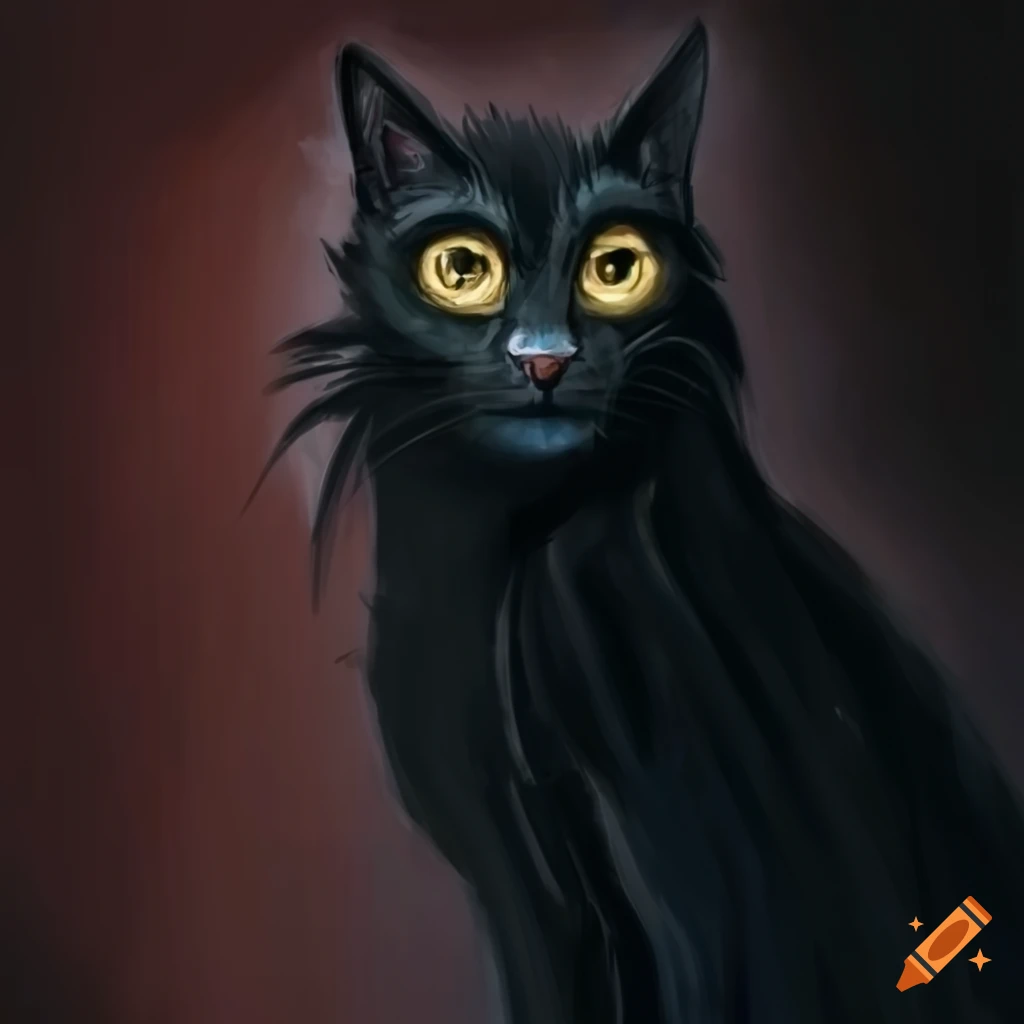 Dark black cat inspired by francis bacon style on Craiyon