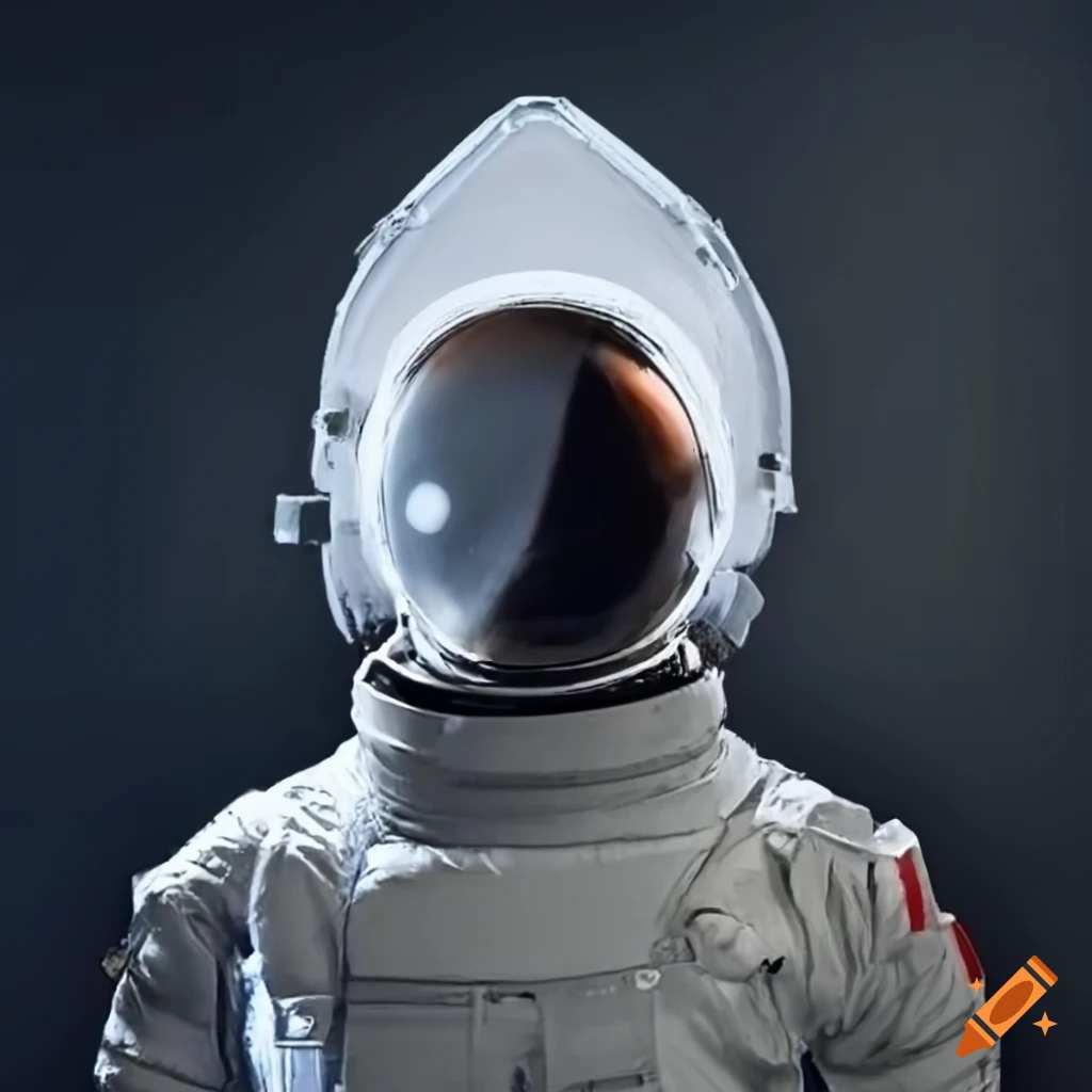 Astronaut with a triangular head and face on Craiyon