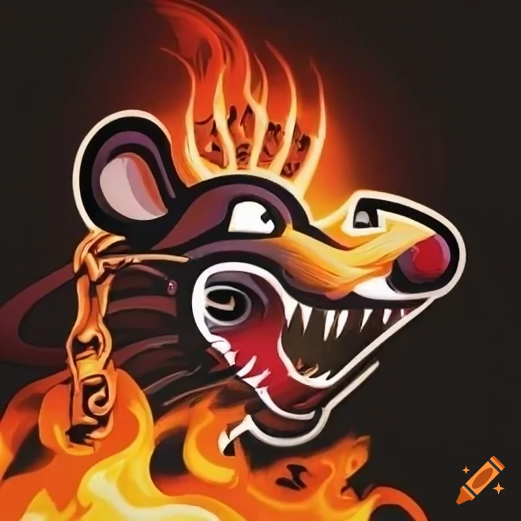 Burning rat football team logo on Craiyon
