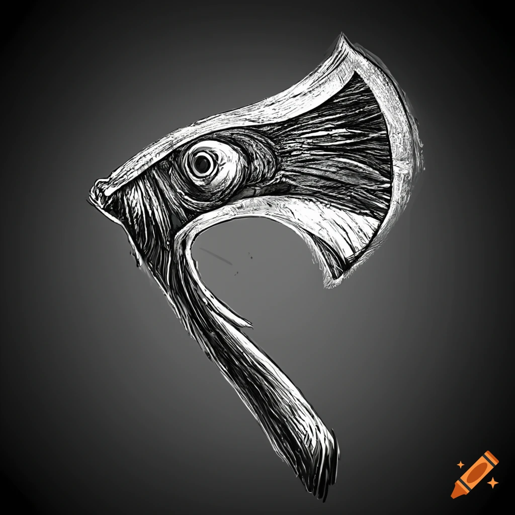 Axe fish logo for a software company on Craiyon