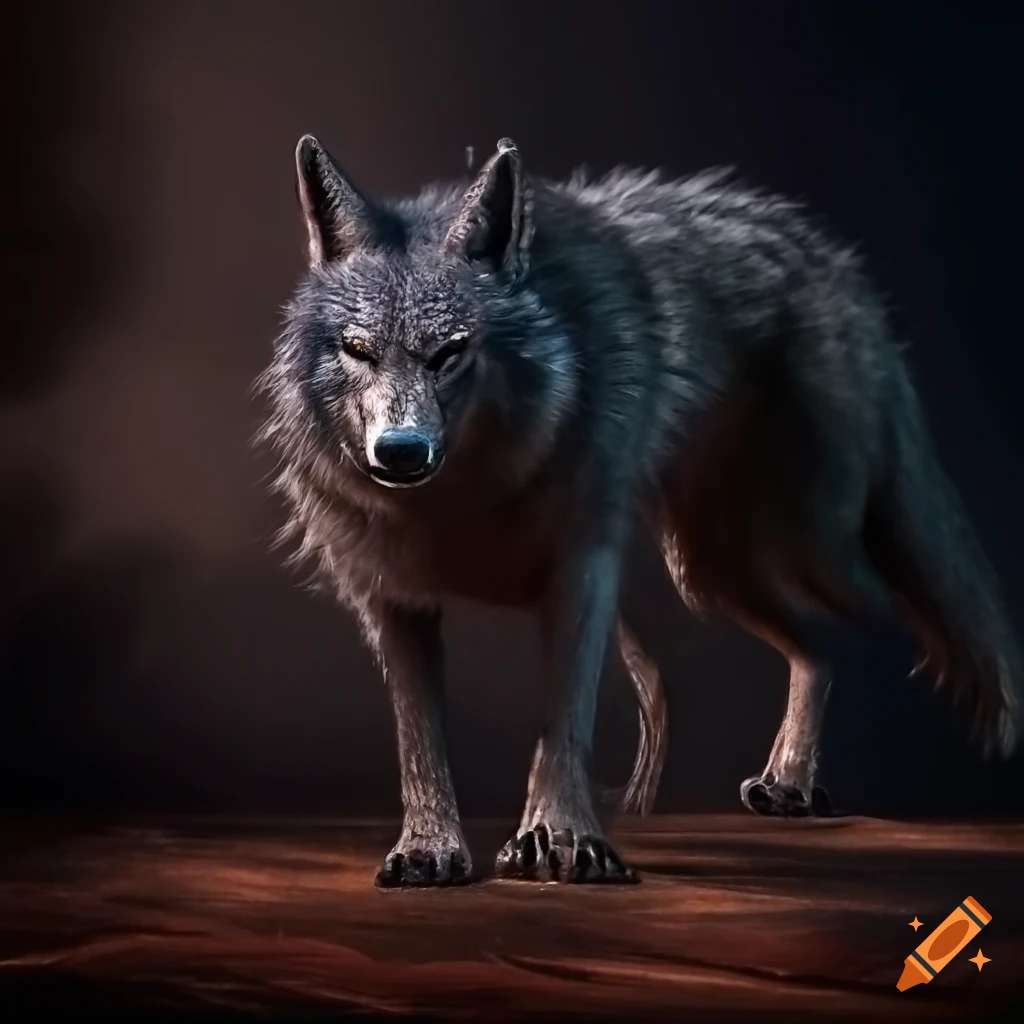 Mythical wolf fenrir bound by ancient chains on Craiyon