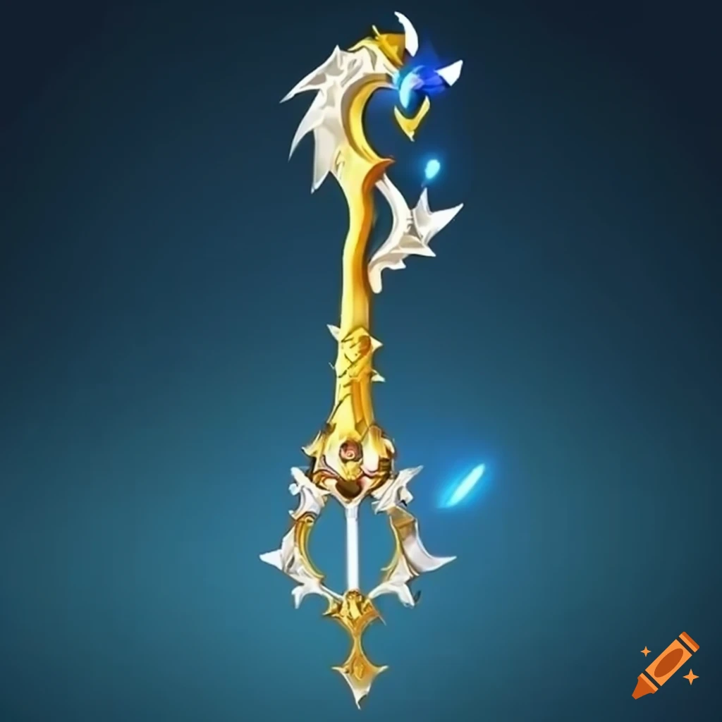 Golden white keyblade on Craiyon