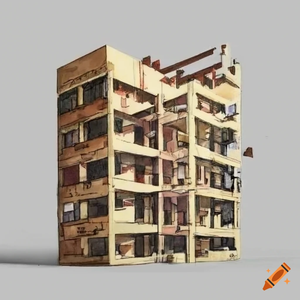 Submission drawing of a single-story residential building with flat ...