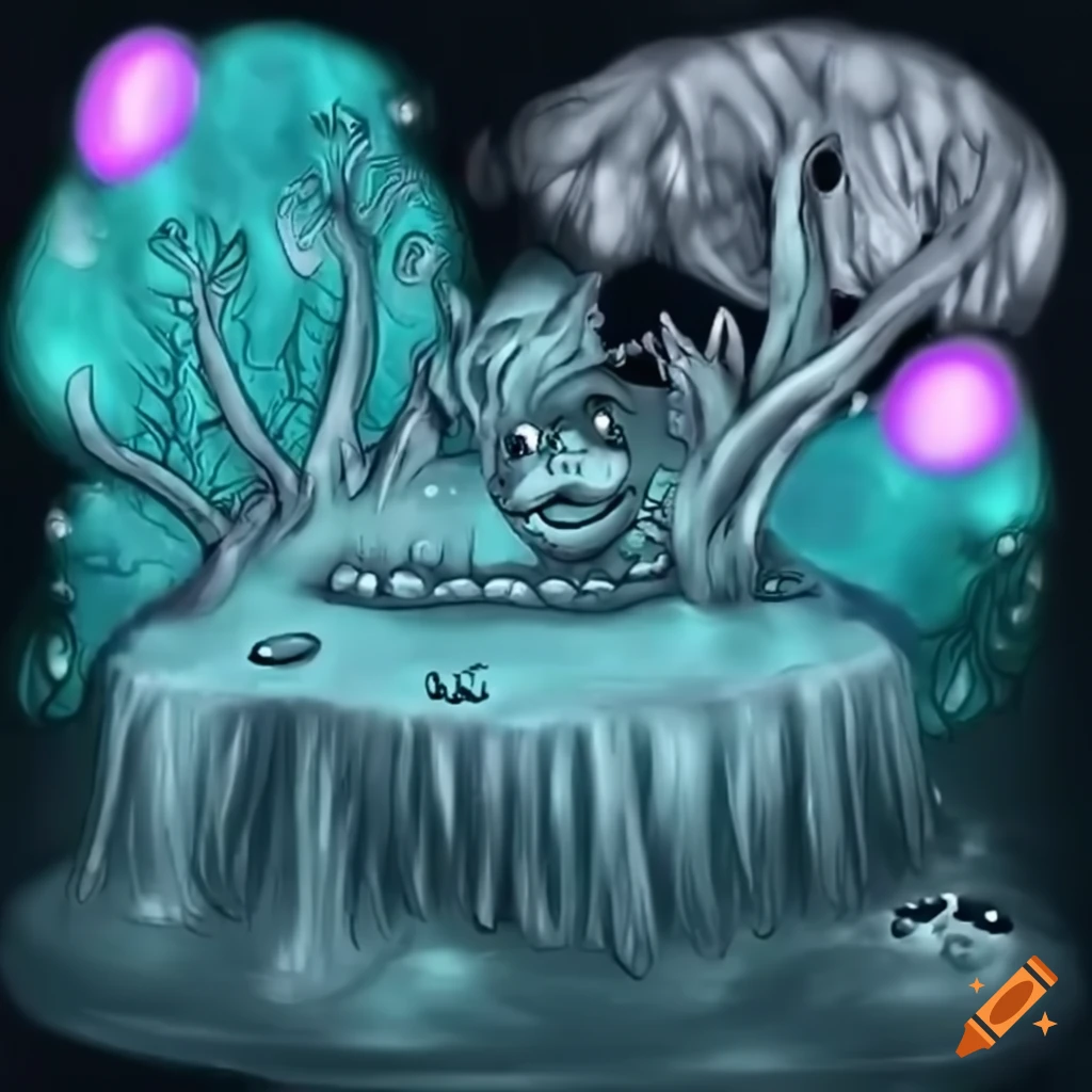 Ethereal lagoon with islands in my singing monsters game on Craiyon