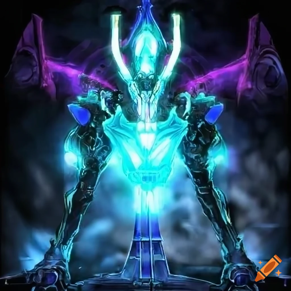 Futuristic mechanical divine entity in a yu-gi-oh style artwork on Craiyon