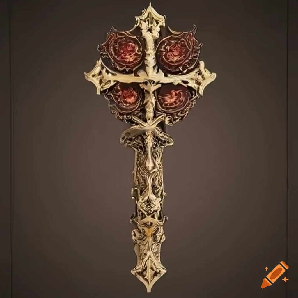 Elden ring-inspired ornate cross decoration on Craiyon