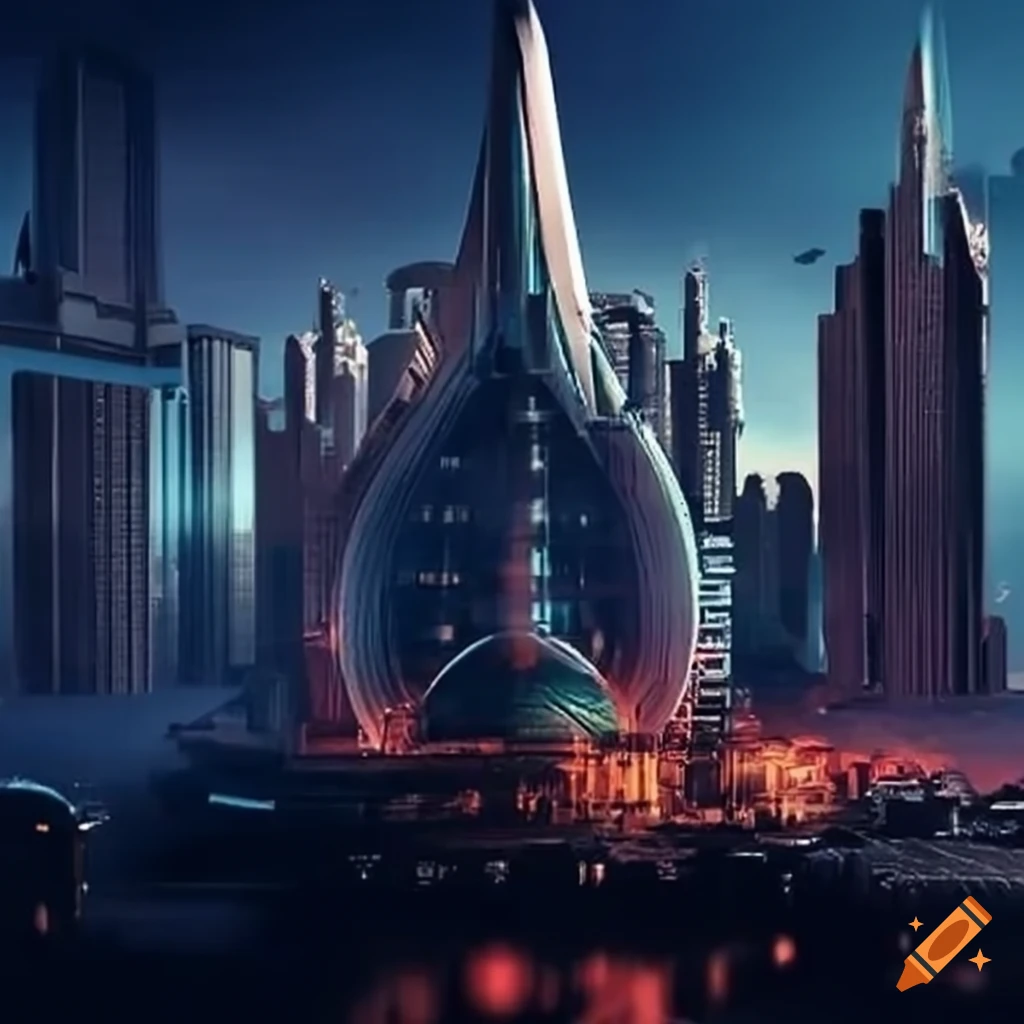 Future cityscape on Craiyon