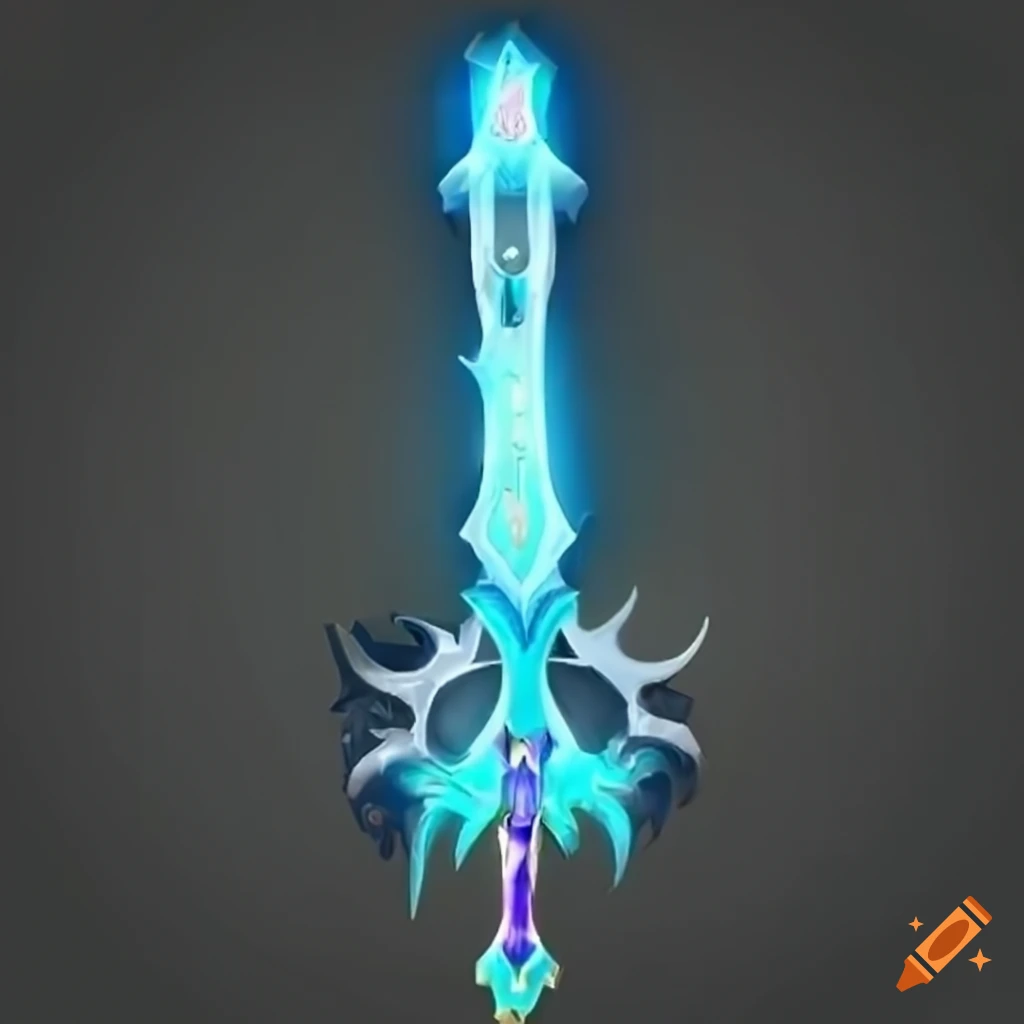 Glowing white keyblade on Craiyon