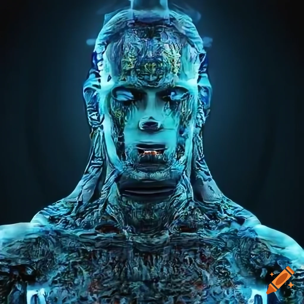 Evil ai god battling a good ai on Craiyon