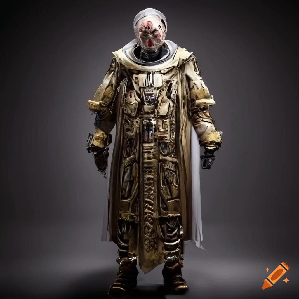 Genetic engineer king in sci-fi doom-metal inspired spacesuit baroque ...
