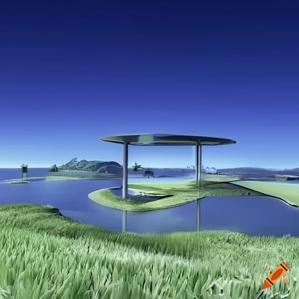 Futuristic 3d rendered digital landscape with y2k vibes on Craiyon