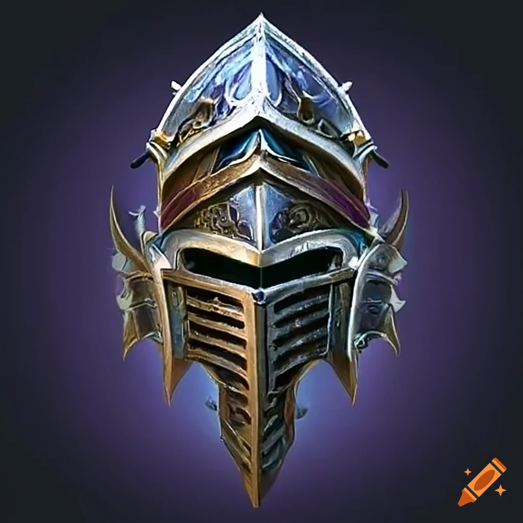 Front view of ornate magic armor on Craiyon