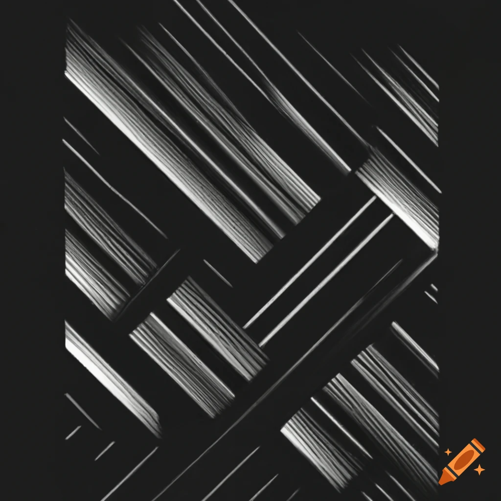 Abstract composition of 45-degree straight lines on Craiyon