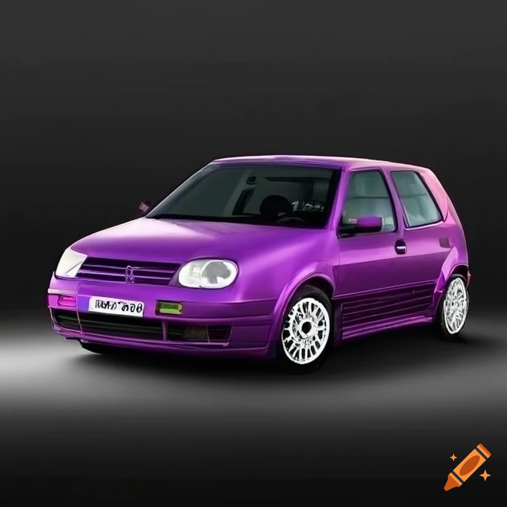 Volkswagen Golf MK4 in rally style with purple body color for camping ...