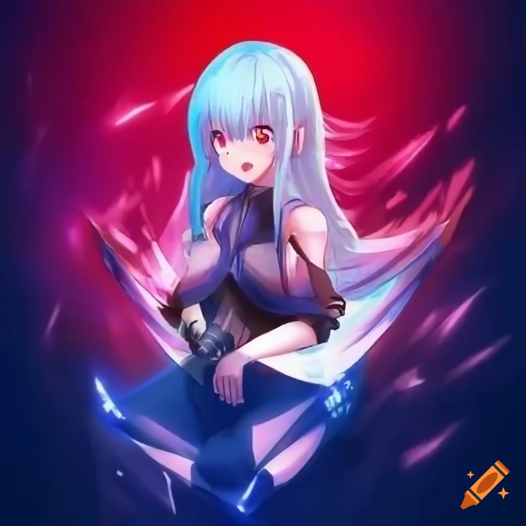 Anime Girl Jedi In Red And Blue Colors Wielding Lightsabers On Craiyon