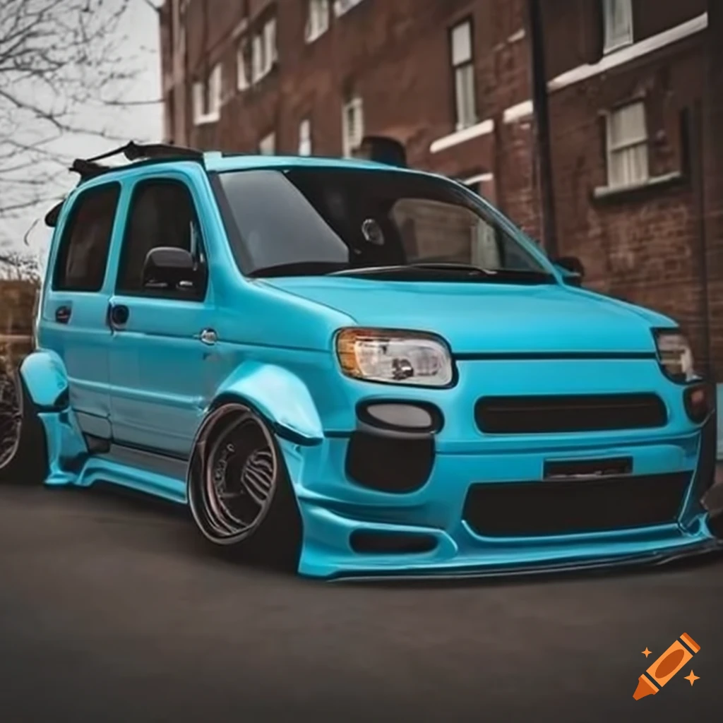 Fiat panda 169 with wide body kit and custom wheels on Craiyon