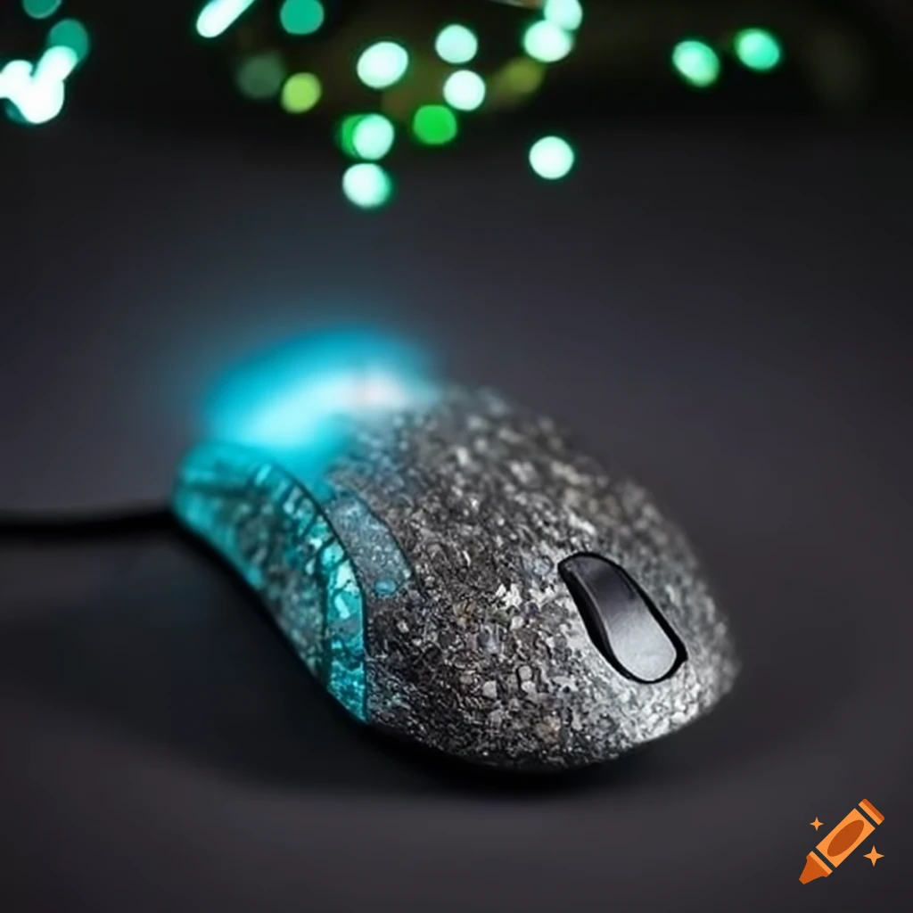 Unique computer mouse made of meteorite and mosaic smalt on Craiyon