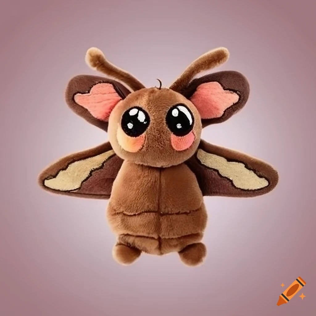 Cute brown cartoon moth plush on Craiyon