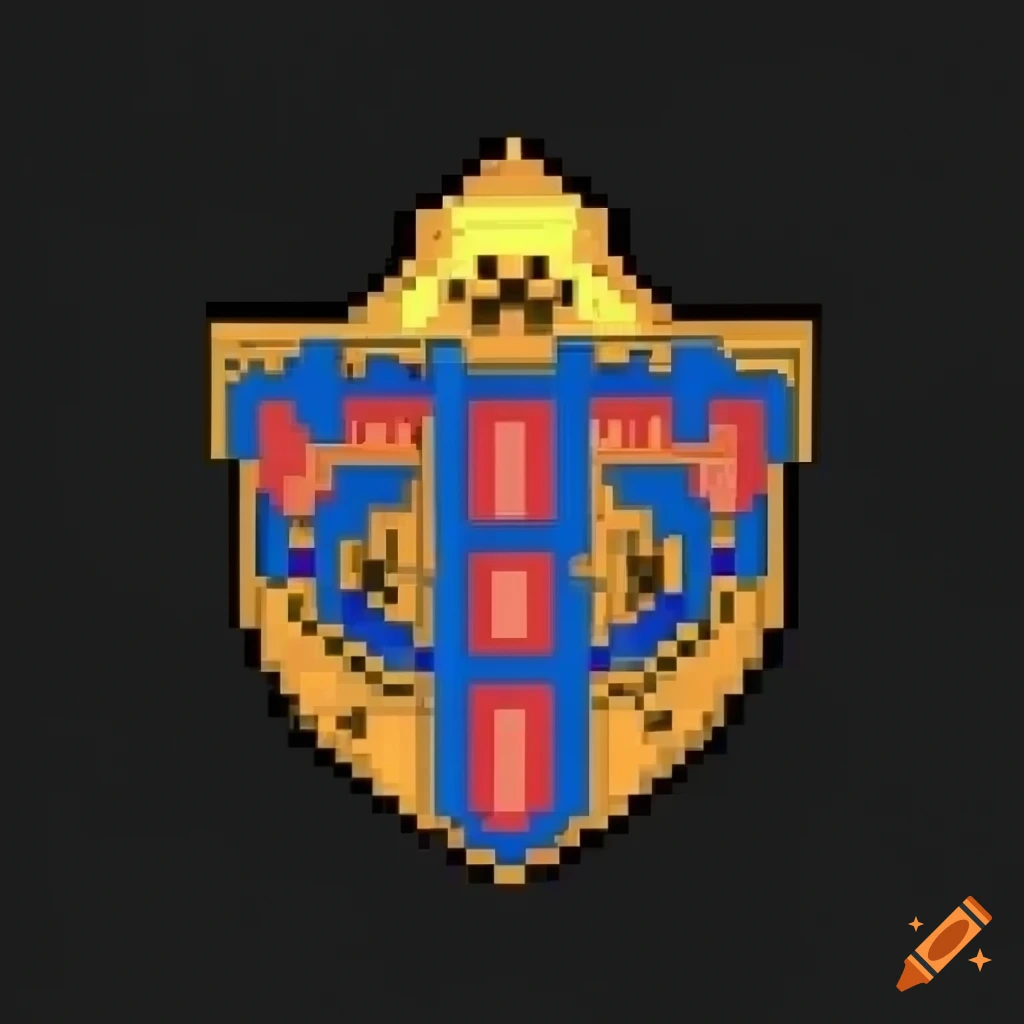 Pixel art logos of football clubs in anime style on Craiyon
