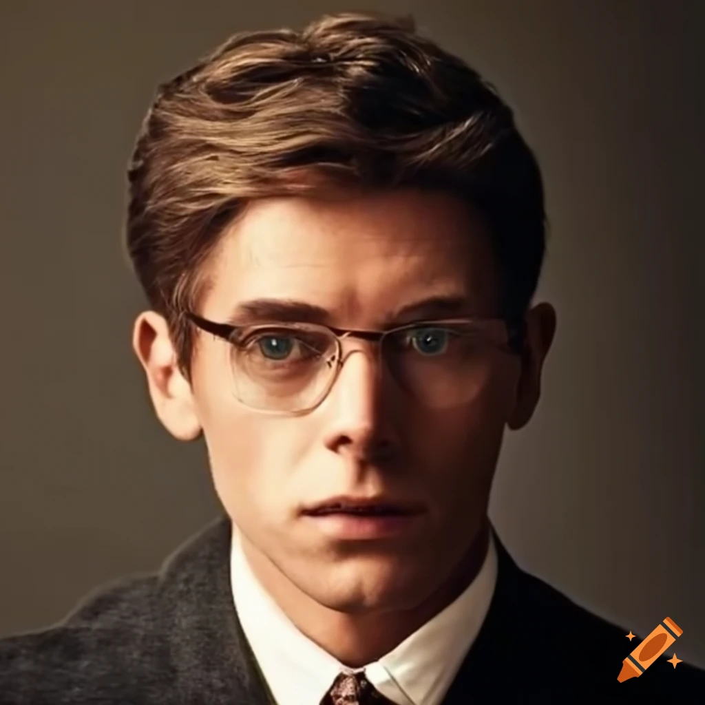 Portrait of a sophisticated middle-aged english gentleman with glasses ...