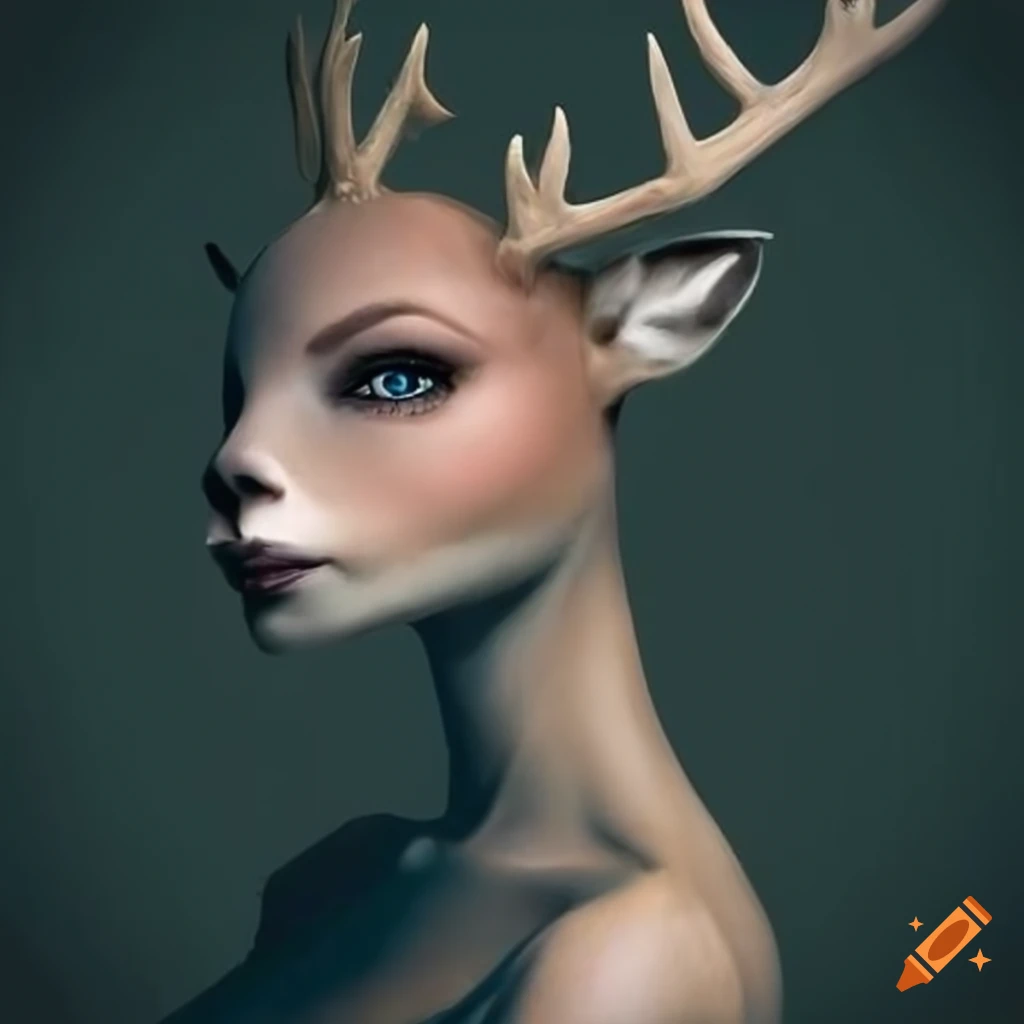 Deer woman on Craiyon