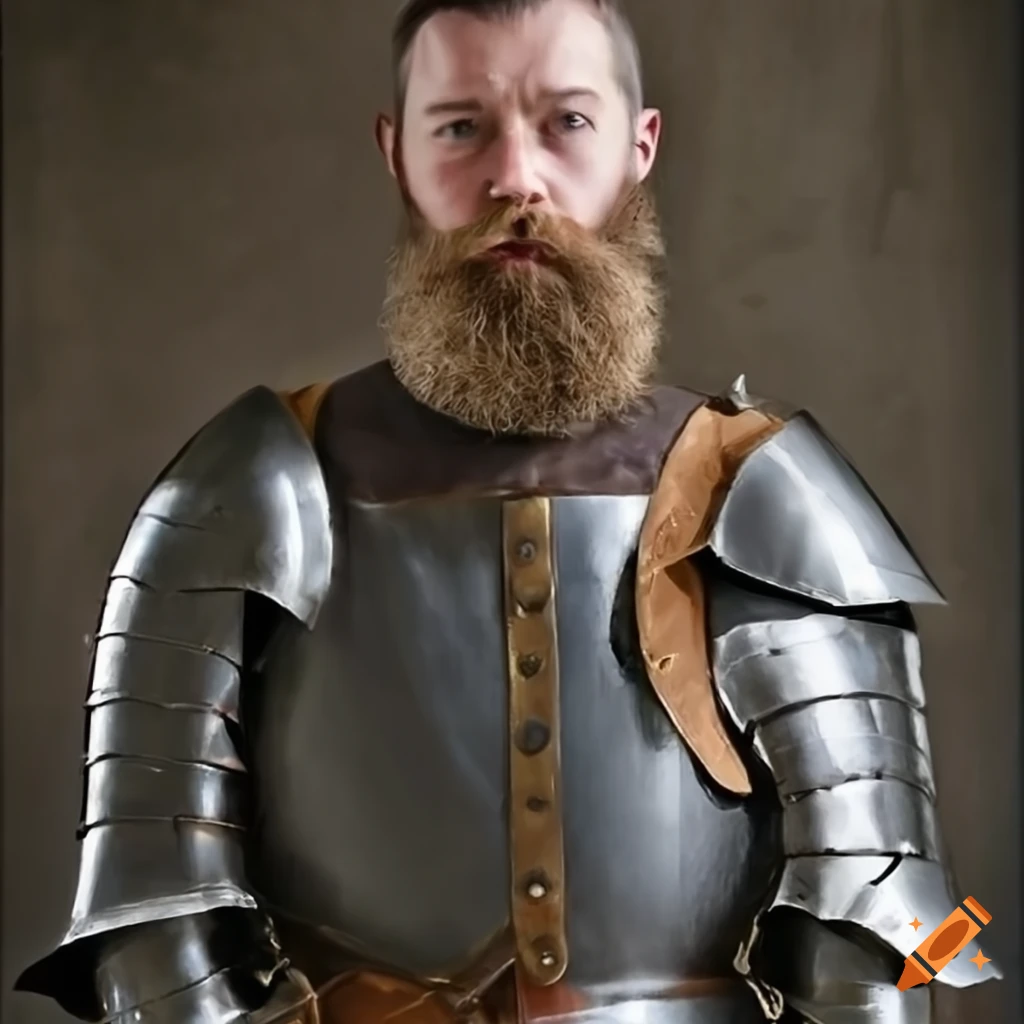 Elegant bearded knight in medieval armor on Craiyon