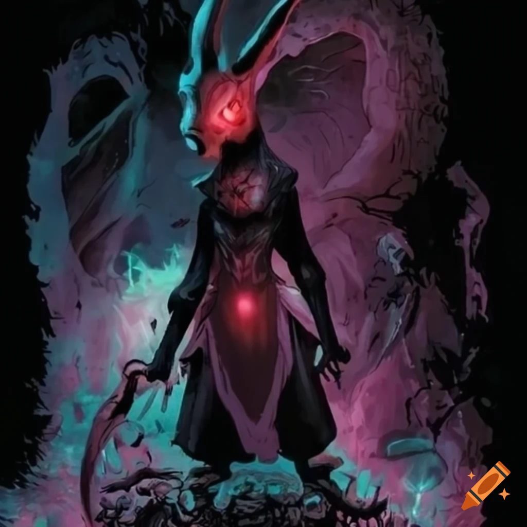 Dungeons and Dragons rabbit folk with black and red eyes on Craiyon