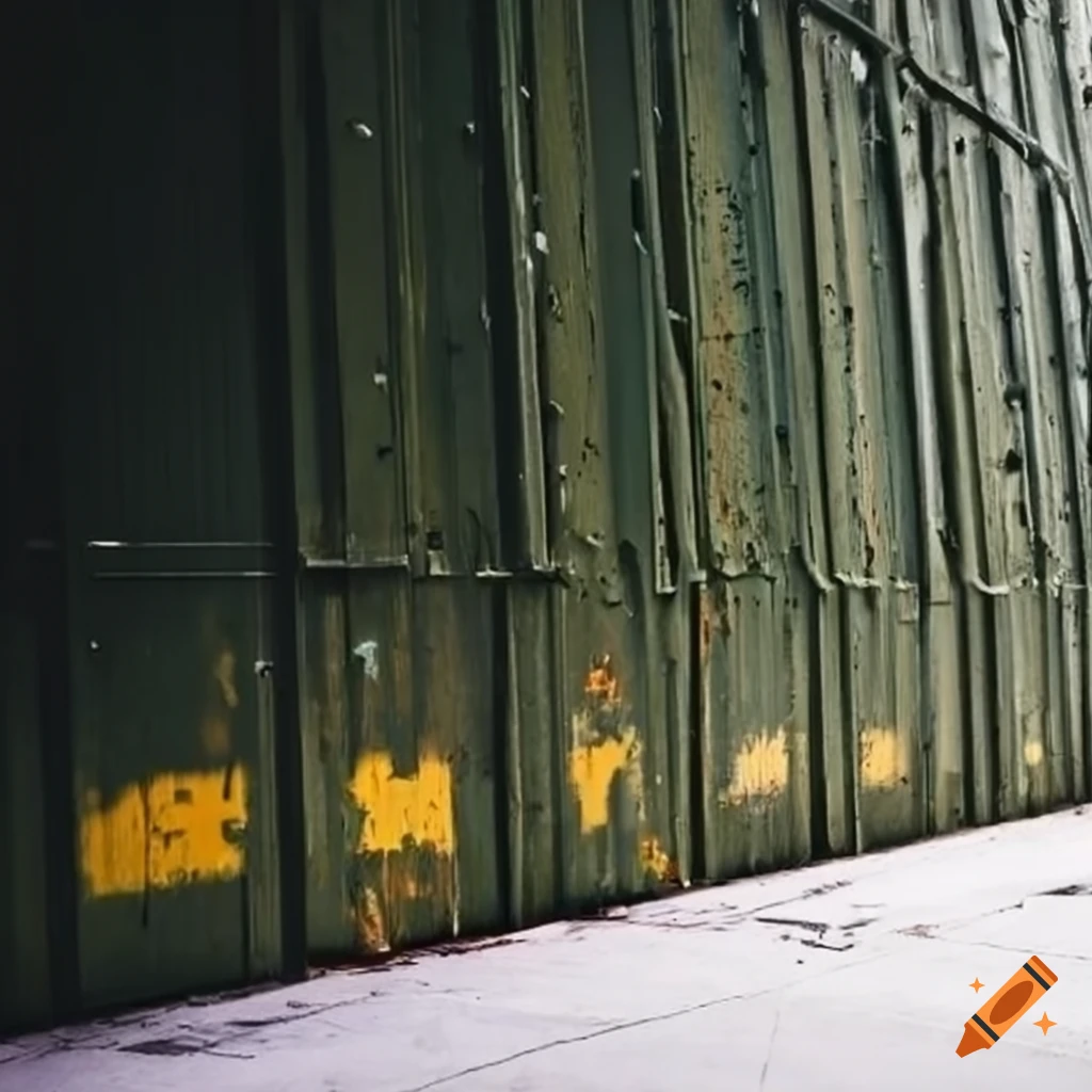 Military metal roadblock wall installation with gate in concept art on ...