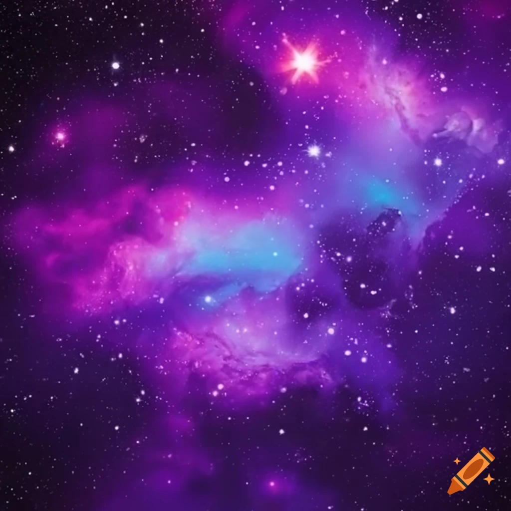 Vibrant deep purple galaxy background with dominant hue #550071 on Craiyon