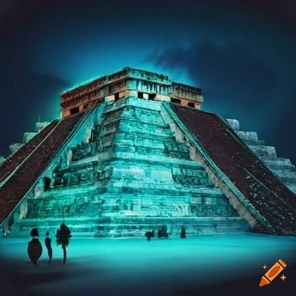 High-tech mayan temple on Craiyon