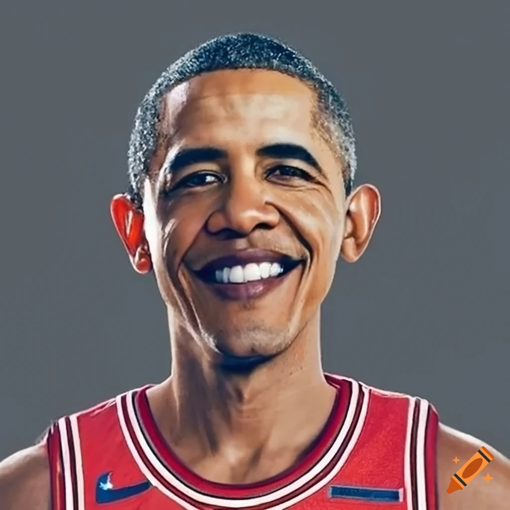 Obama wearing a Chicago Bulls jersey on Craiyon