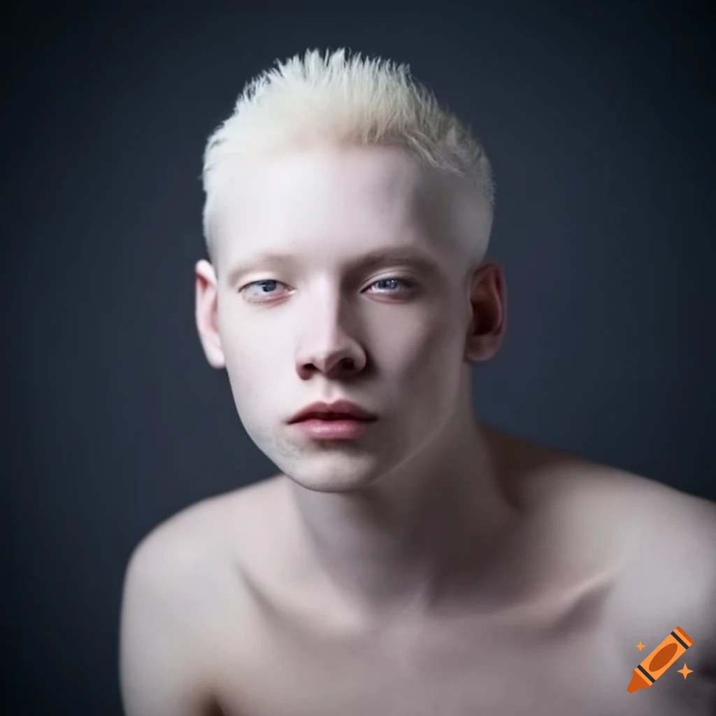 White man model with striking features on Craiyon