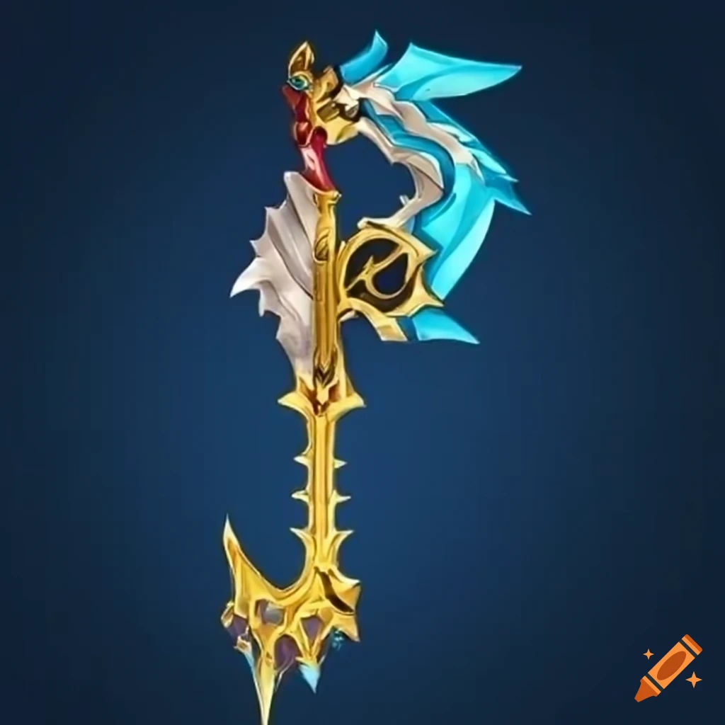Golden wing keyblade on Craiyon