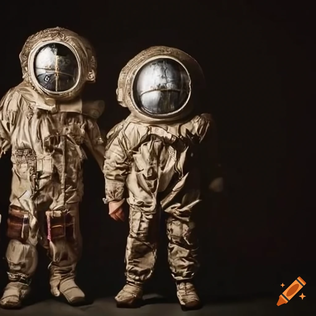 Victorian era child astronauts playing in insect-made space suits on ...