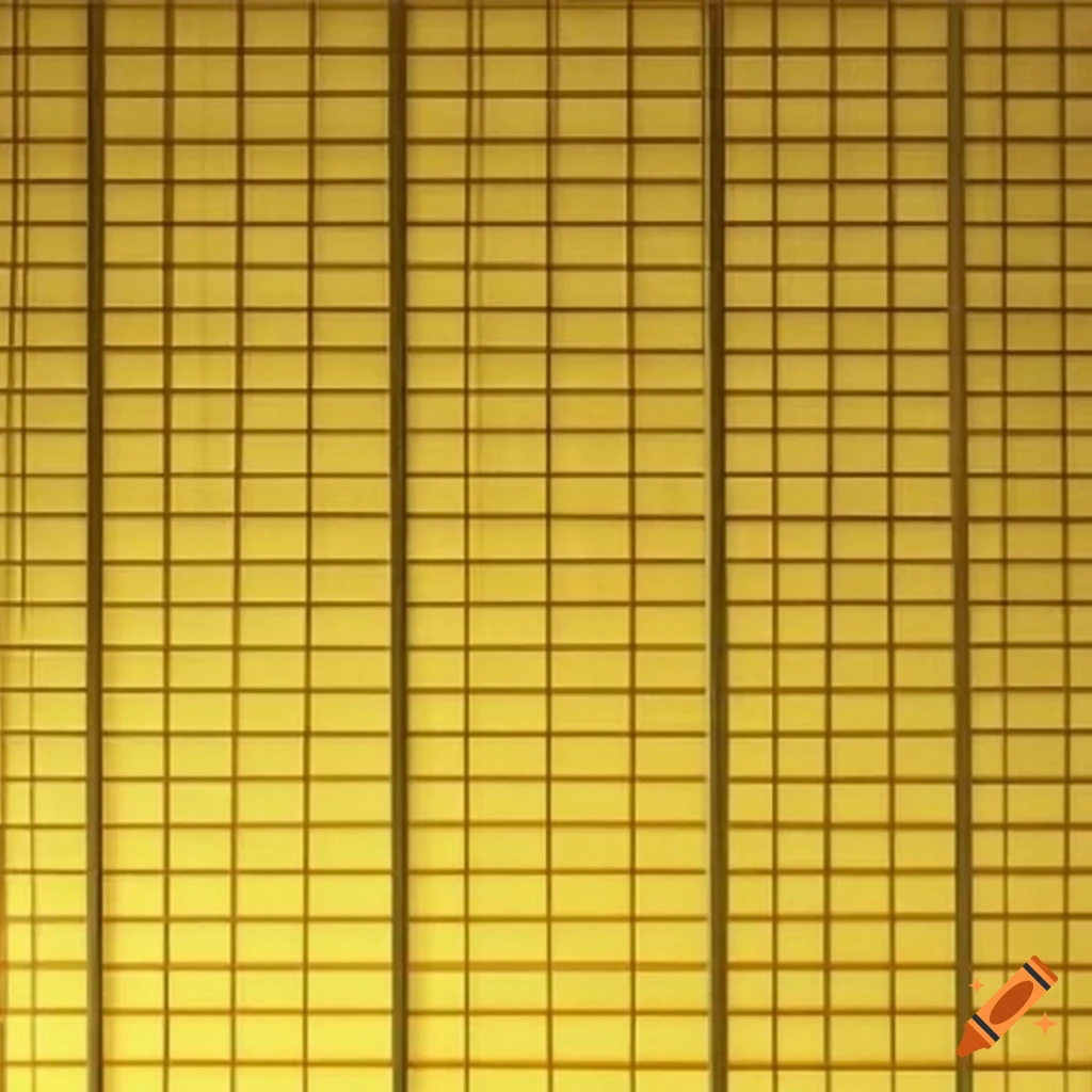 Yellow checkered paper shoji wall on Craiyon