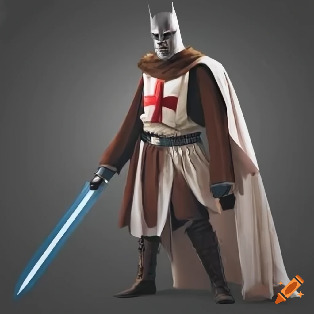 Epic battle between Obi Wan Kenobi and Batman with glowing samurai ...