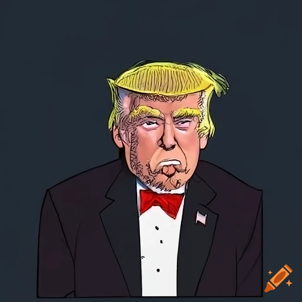 Cartoon image of a political figure on Craiyon