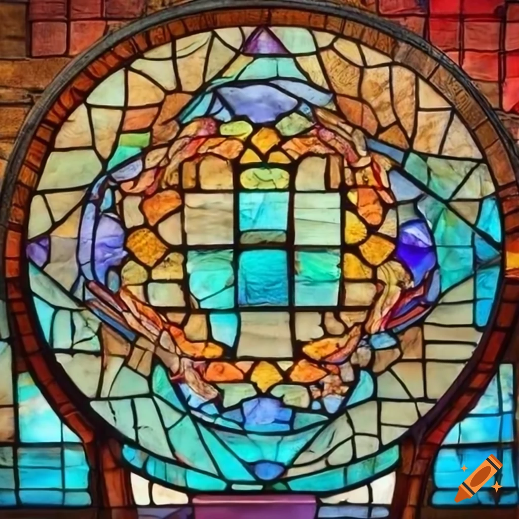 Intricate stained glass artwork on Craiyon