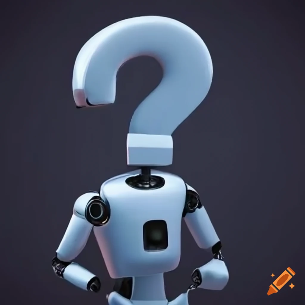 Robot with question mark above its head on Craiyon