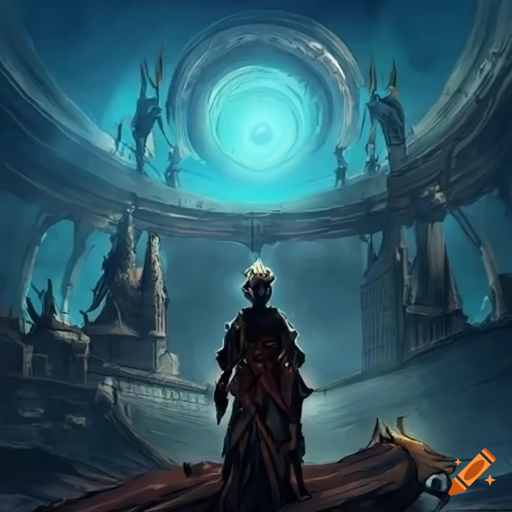 Immersive MMORPG world with a vision of Poseidon's level 2 in a city ...