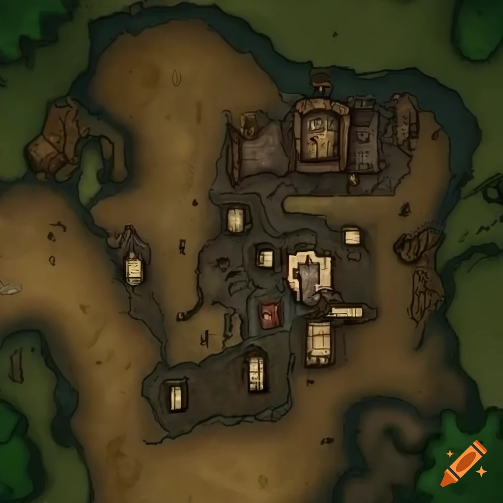 Fantasy rpg map with labeled names on Craiyon