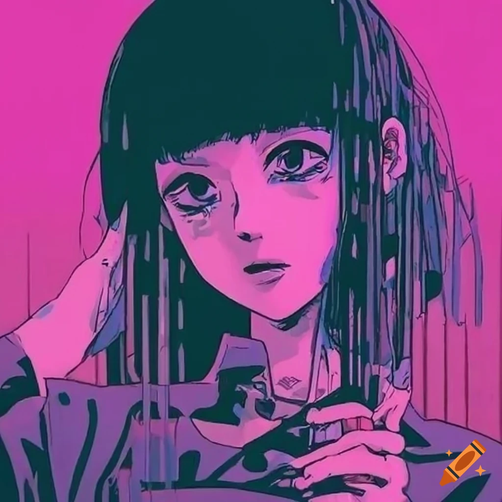 Retro manga aesthetic vaporwave art on Craiyon
