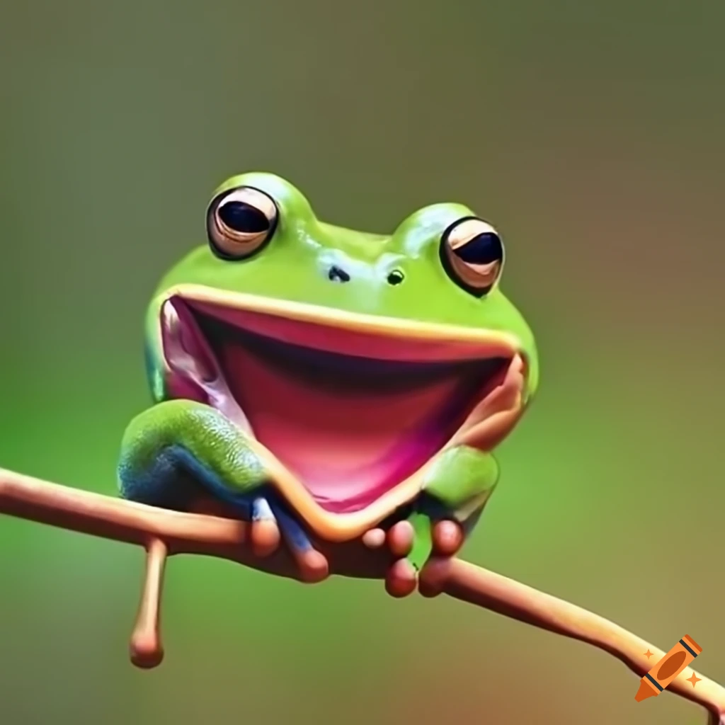 Laughing frog on Craiyon