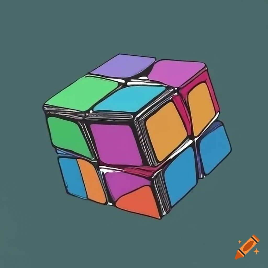 Pyraminx rubik's cube in a simple style on Craiyon