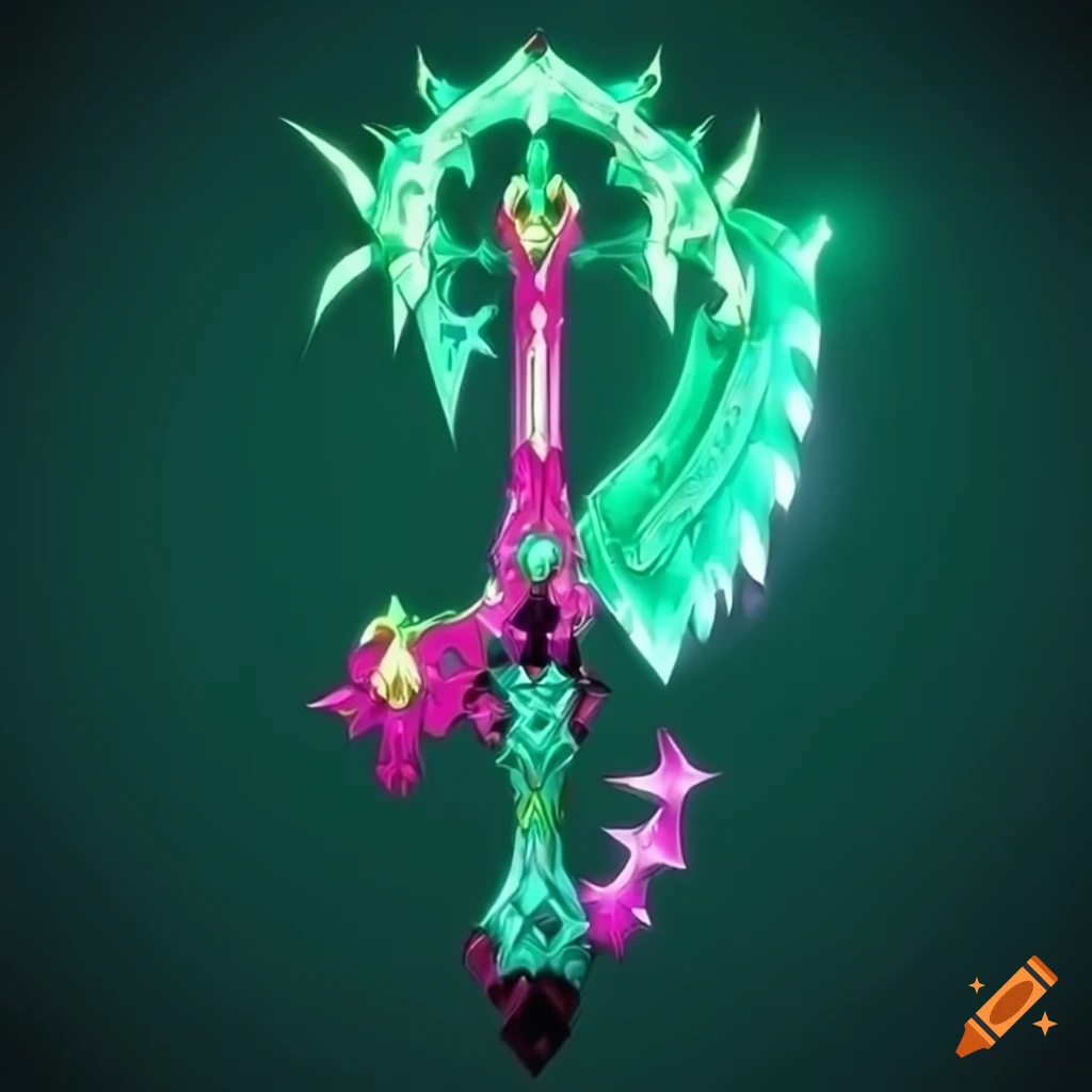 Emerald magenta keyblade on Craiyon