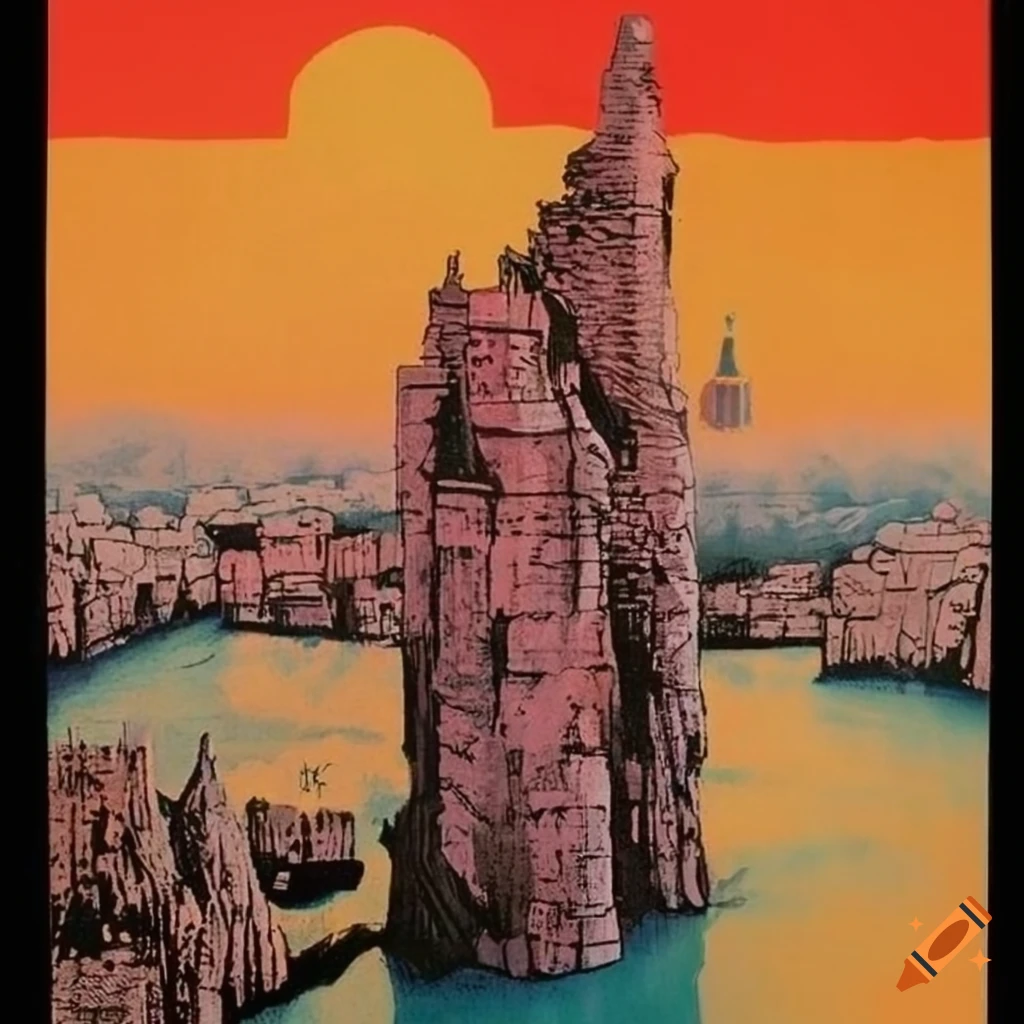 LSD graphic novel Zatoichi vintage travel poster on Craiyon