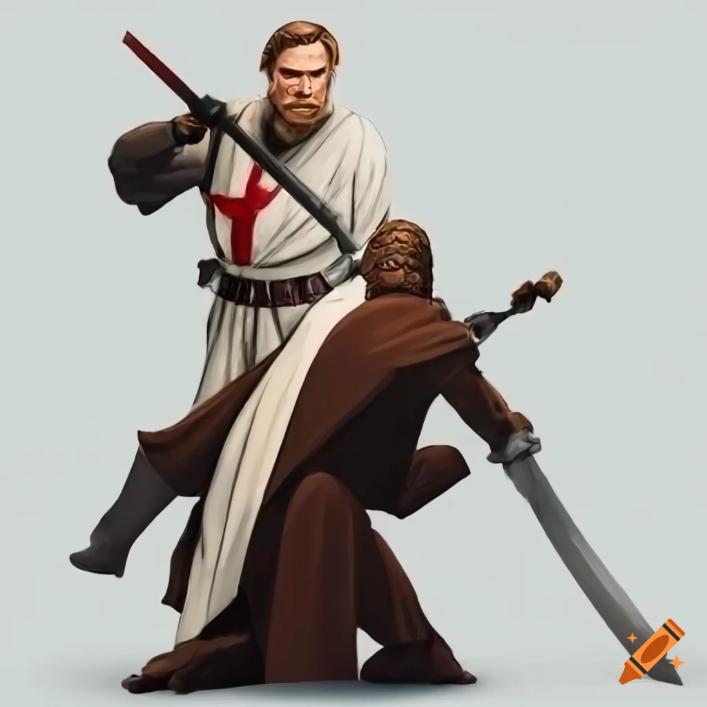 Epic battle between Obi Wan Kenobi and Goliath gargoyle with samurai ...