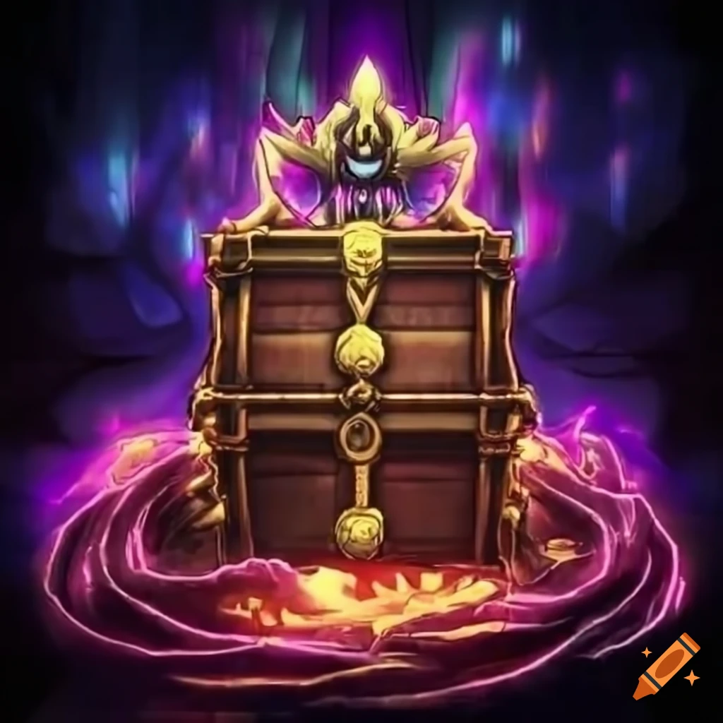Yu-gi-oh cursed treasure chest on Craiyon