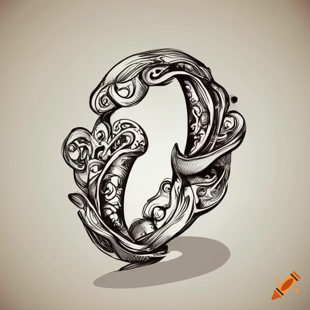 Beautiful ornate ring sketch on Craiyon